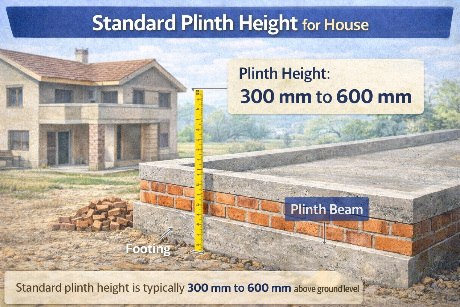 Standard Plinth Height for House in India – Minimum Plinth Level ...